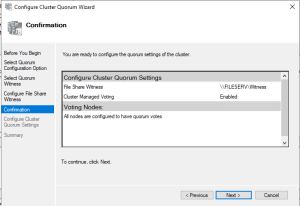 Windows Failover Cluster – Configure a File Share Witness ...