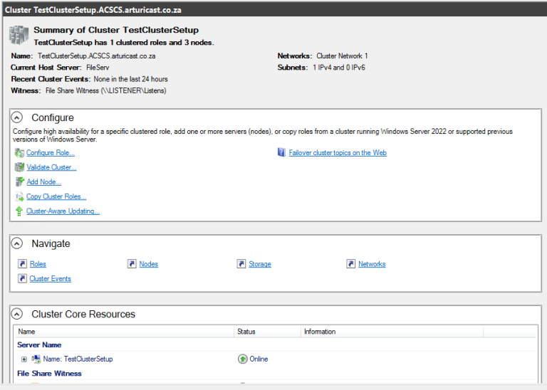 Windows Failover Cluster – Configure a File Share Witness ...
